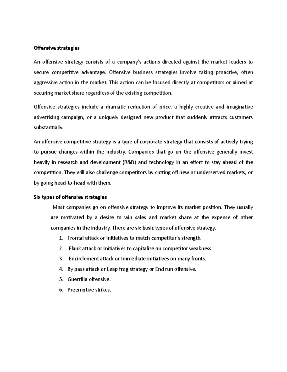 Offensive and Defensive Strategies: A Comprehensive Analysis - Studocu