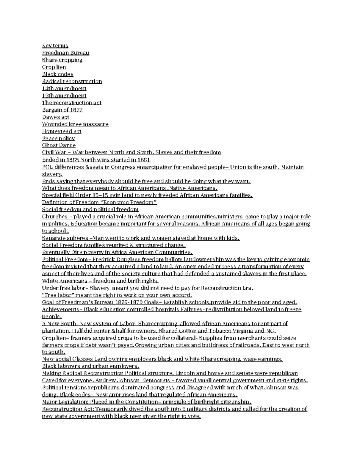 Lecture Notes on Reconstruction Era and Its Impact - Studocu