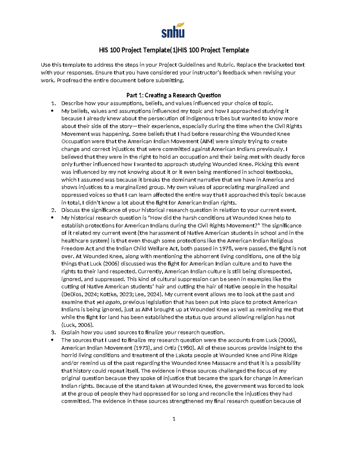 HIS-100 Module 7 Final Project: Exploring Wounded Knee and Its Impact ...