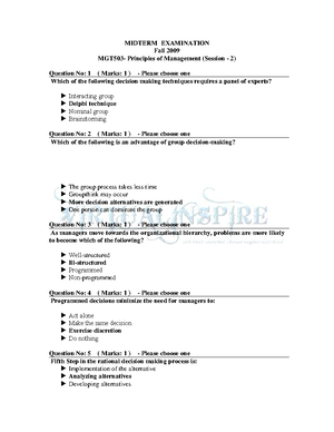 MTH202 Practice Questions 1-45 - Solution File Lecture No 1- Question No 1: Let p be