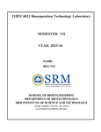 Bioseparation Technology - 18BTC301J - Studocu