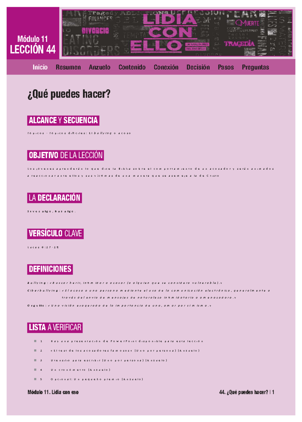 Módulo 11: Lección 44 - Cómo Enfrentar el Bullying y Ciberbullying ...