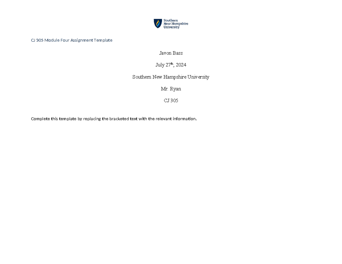 CJ 305 Module Four Assignment: Examining Tech Tools & Policies - Studocu