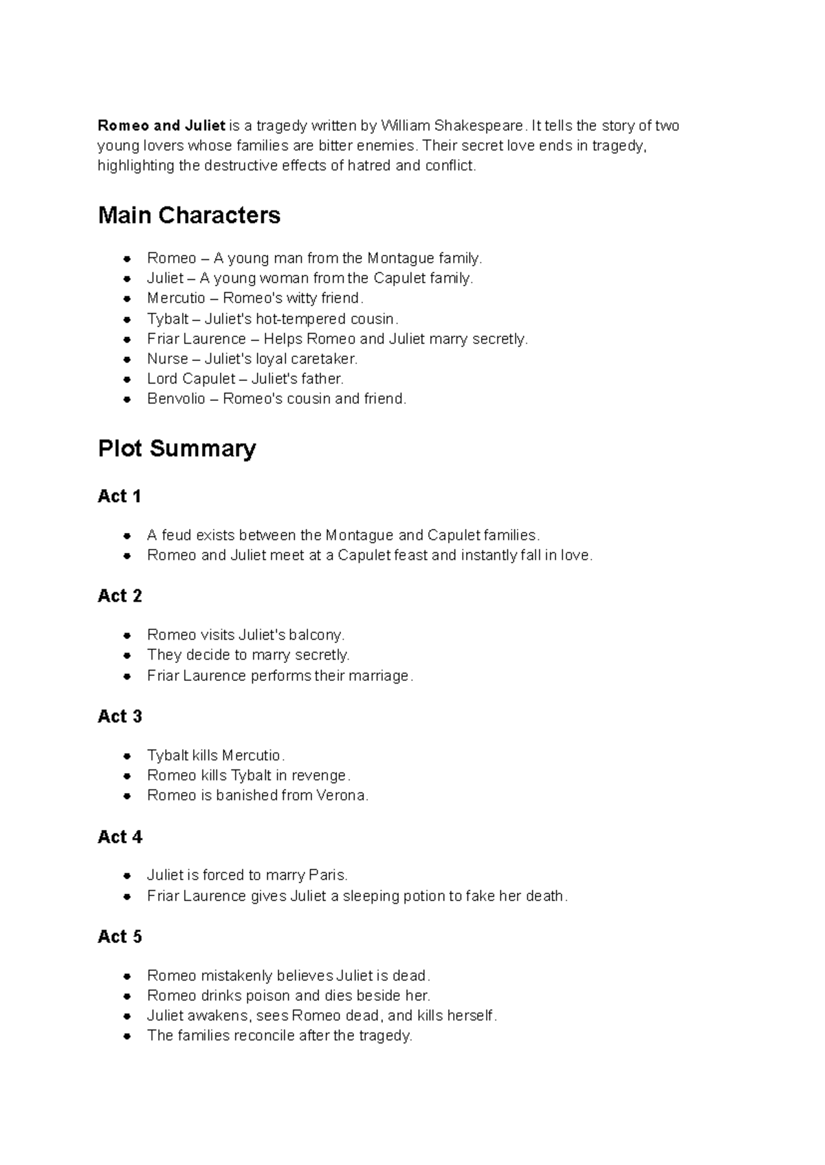 Macbeth (ENG 101) Lecture Notes: Themes, Characters, and Plot Summary ...