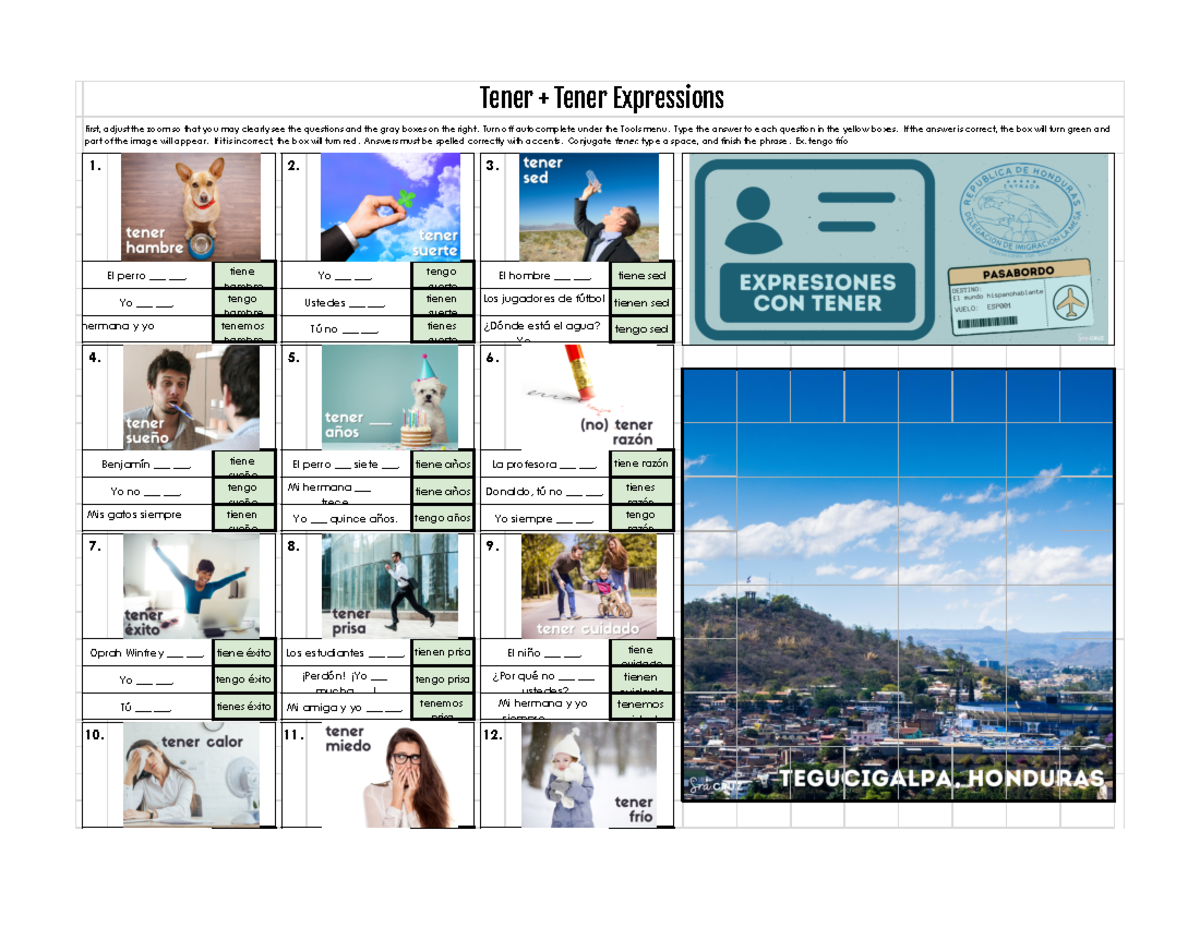 Copy of Alvarez Pasaporte Tener Expressions Tp T - Sheet 1 - Tener ...