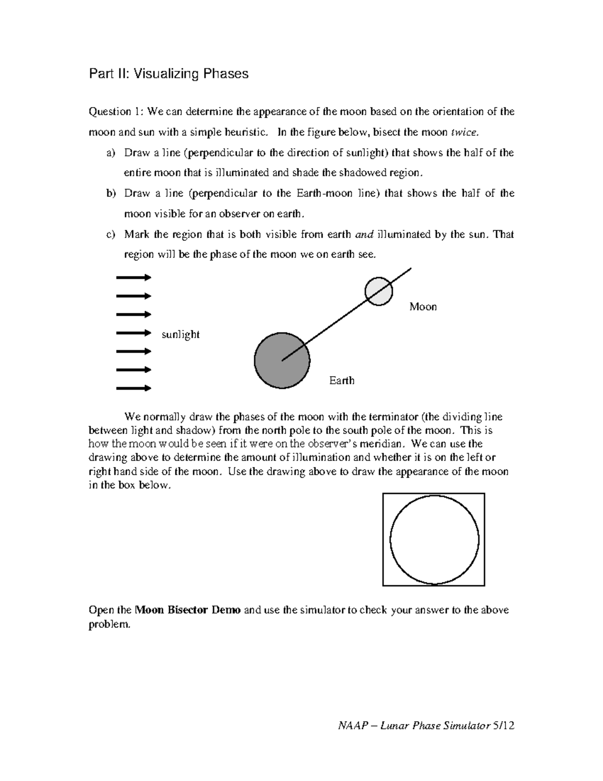 NAAP – Lunar Phase Simulator Lesson 5: Visualizing Moon Phases - Studocu