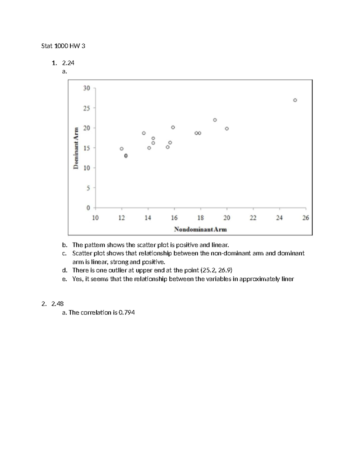 Stat 1000 HW 3 - Correlation and Regression Analysis Notes - Studocu
