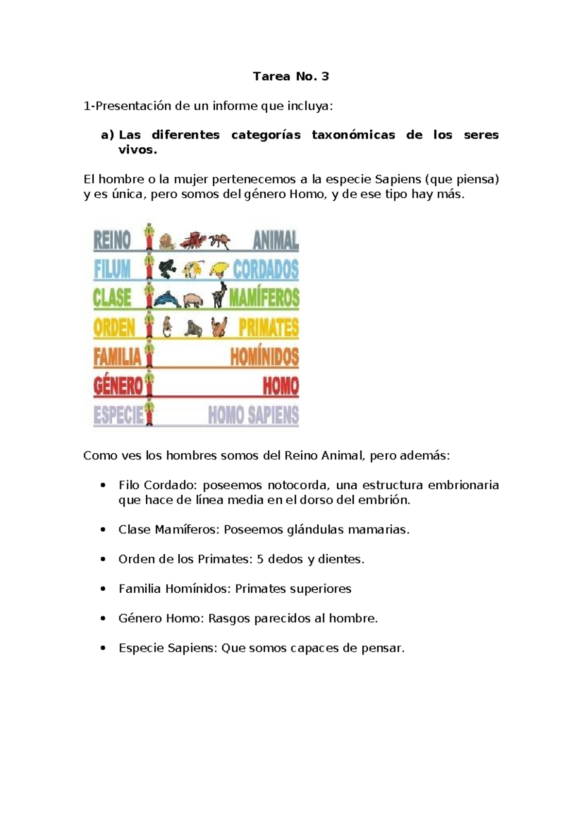 Tarea No. 3 - Taxonomía de los Seres Vivos en Ciencias de la Naturaleza ...