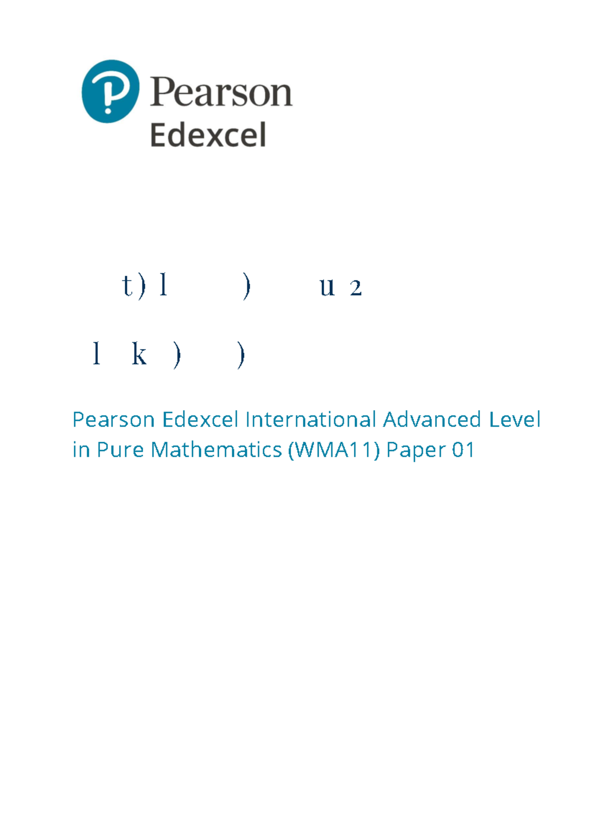 P1 October 2023 MS - Pearson Edexcel International Advanced Level ...