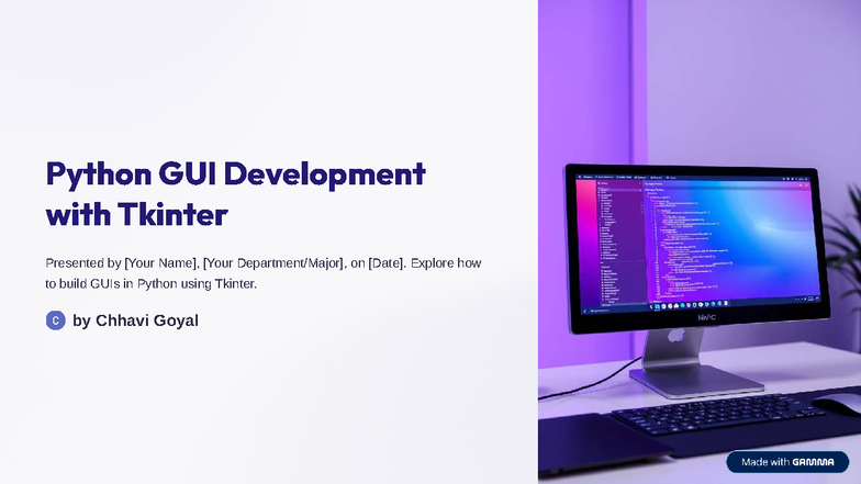 Python GUI Development with Tkinter: A Comprehensive Guide - Studocu