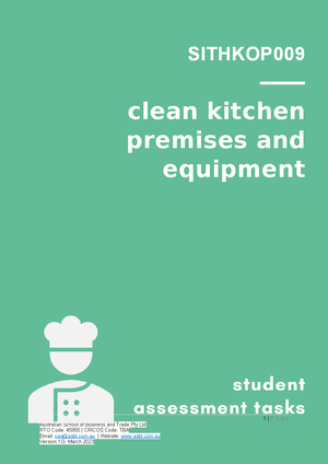 [Solved] List at least three safe operational practices for kitchen ...