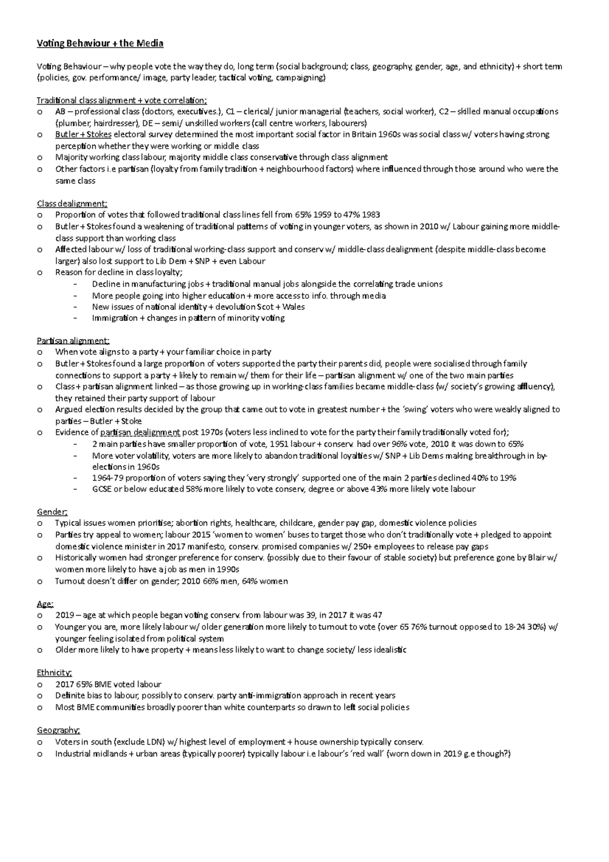 Voting Behavior - A-Level Government and Politics Voting Behaviour ...