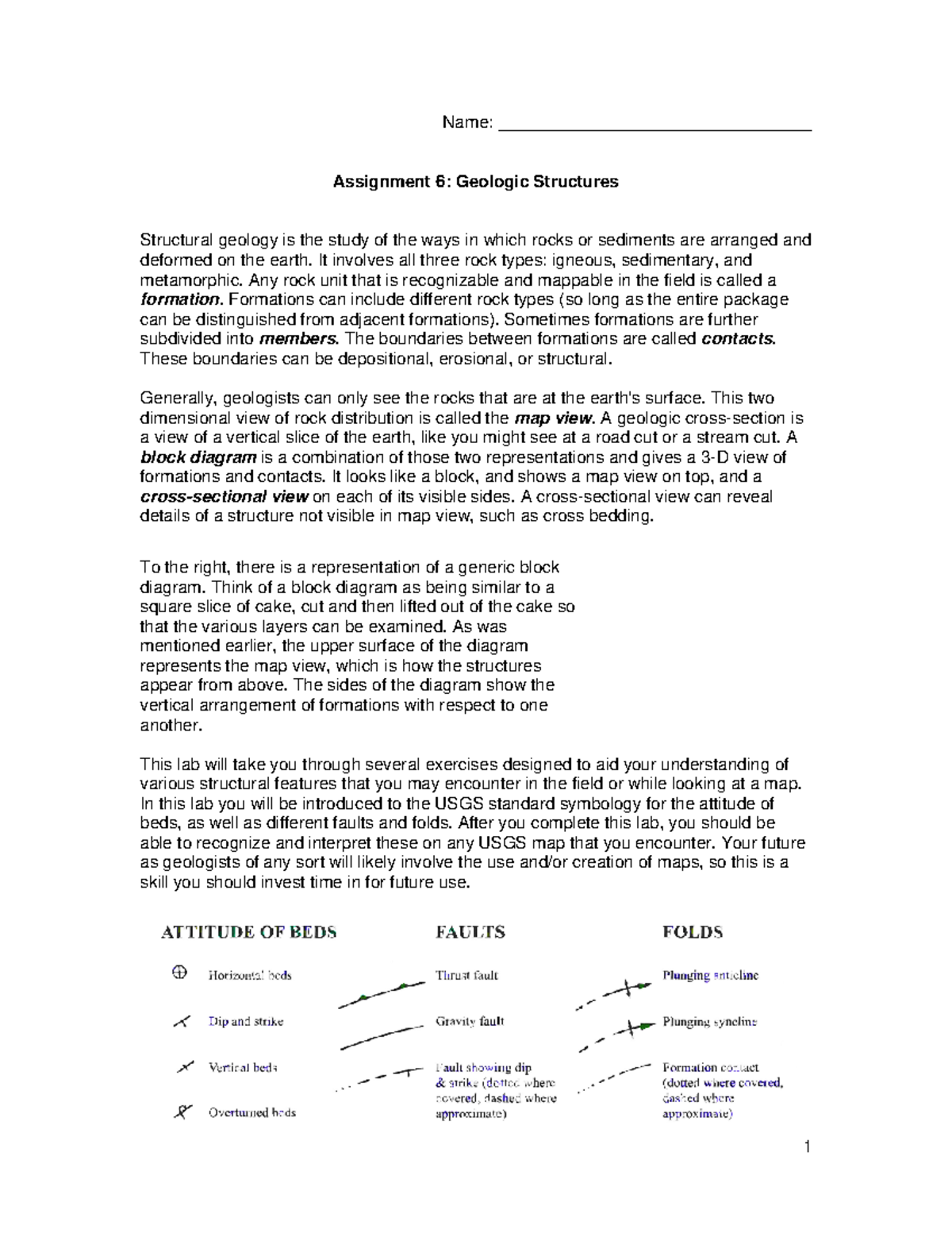 Assignment 6: Understanding Geologic Structures in Detail - Studocu