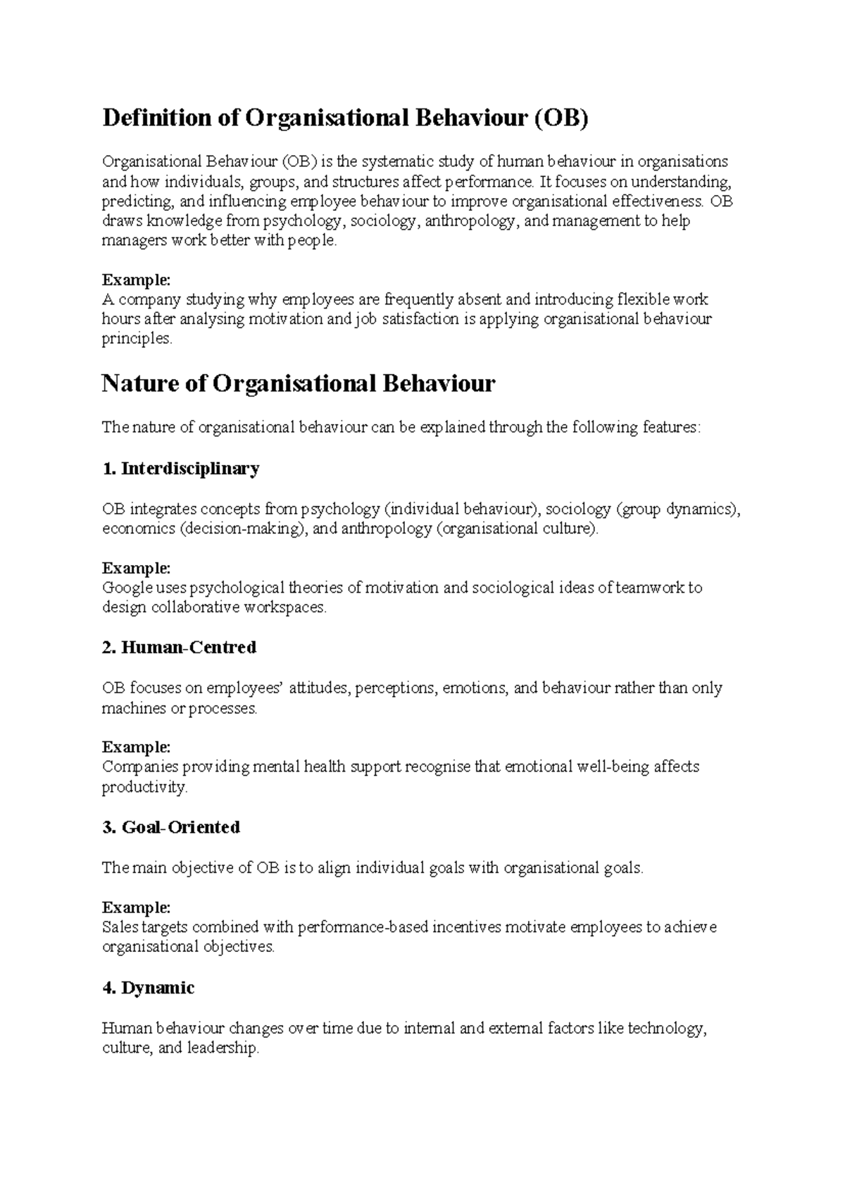 Organisational Behaviour (OB): Key Concepts and Features Explained ...