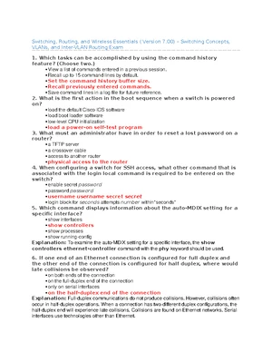 CCNA 2 v7 Modules 10 – 13 L2 Security and WLANs Exam Answers ...