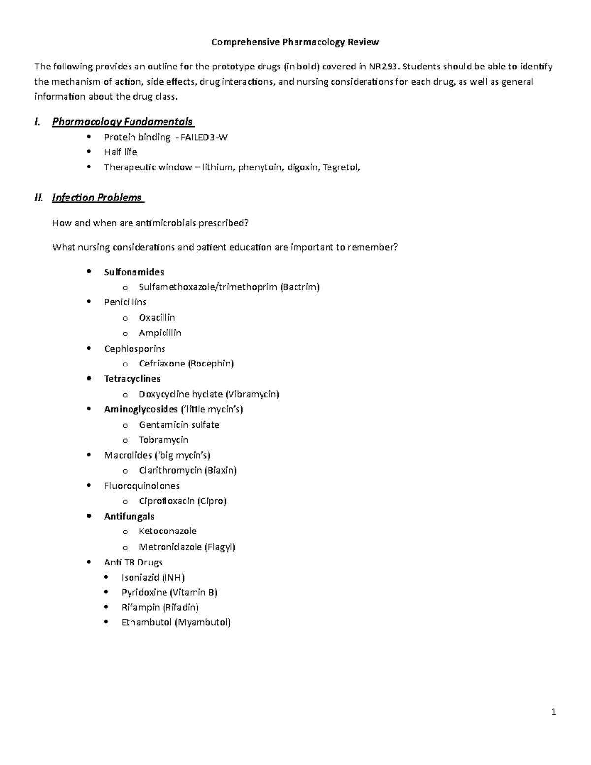 Comprehensive Pharm Review-1 - Comprehensive Pharmacology Review The ...