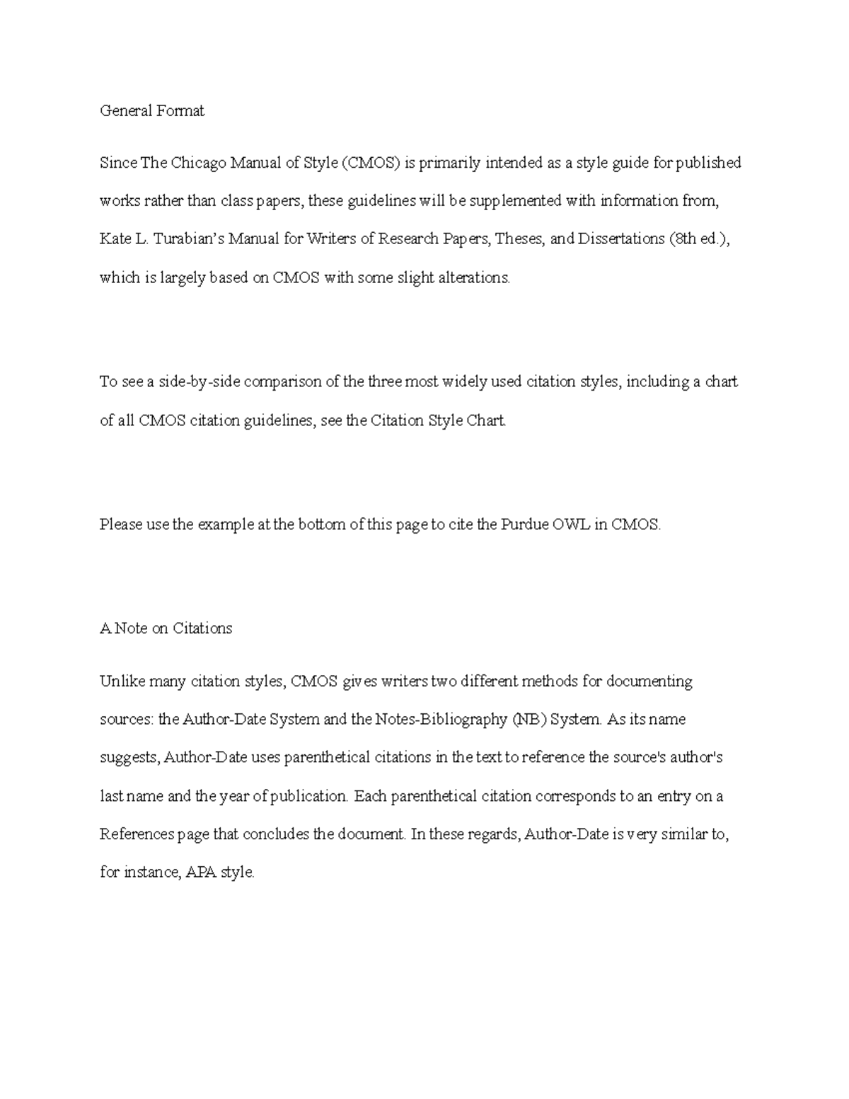 CMOS Guidelines: Understanding Citation Styles and Formatting - Studocu