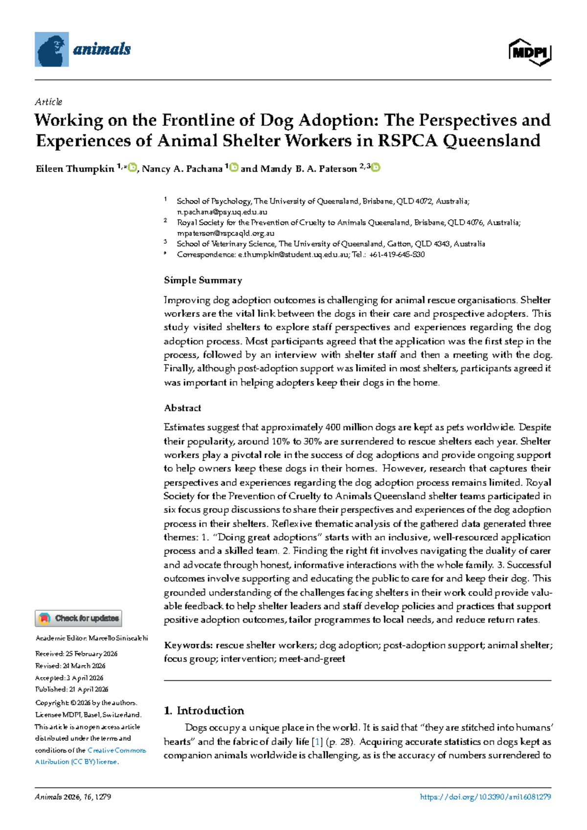 RSPCA QLD: Insights from Shelter Workers on Dog Adoption Processes ...