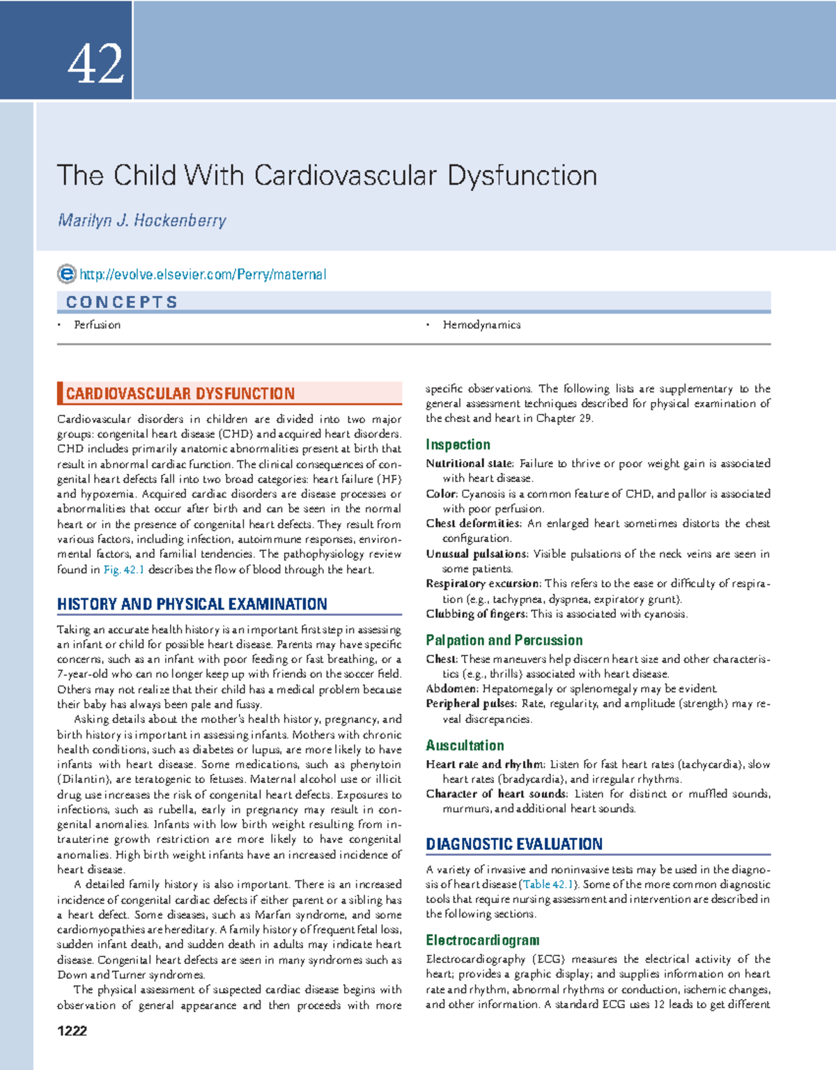 Chapter 42: The Child With Cardiovascular Dysfunction - Studocu
