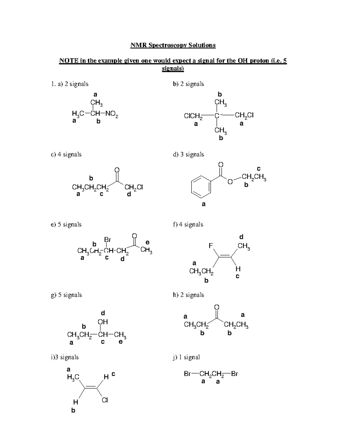 NMR Tut Answers: Solutions for Spectroscopy Problems - Studocu
