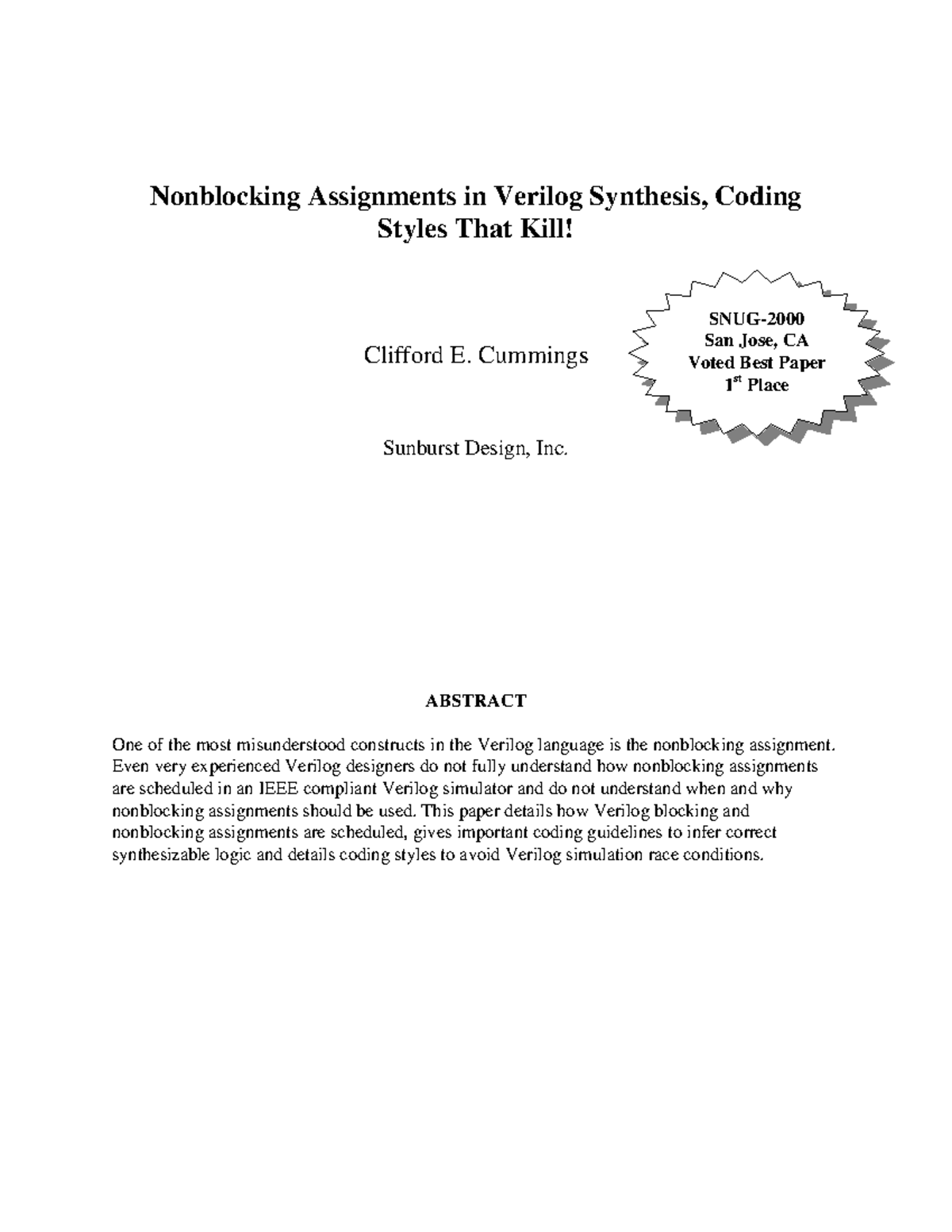 Nonblocking Assignments in Verilog Synthesis: Best Practices and ...