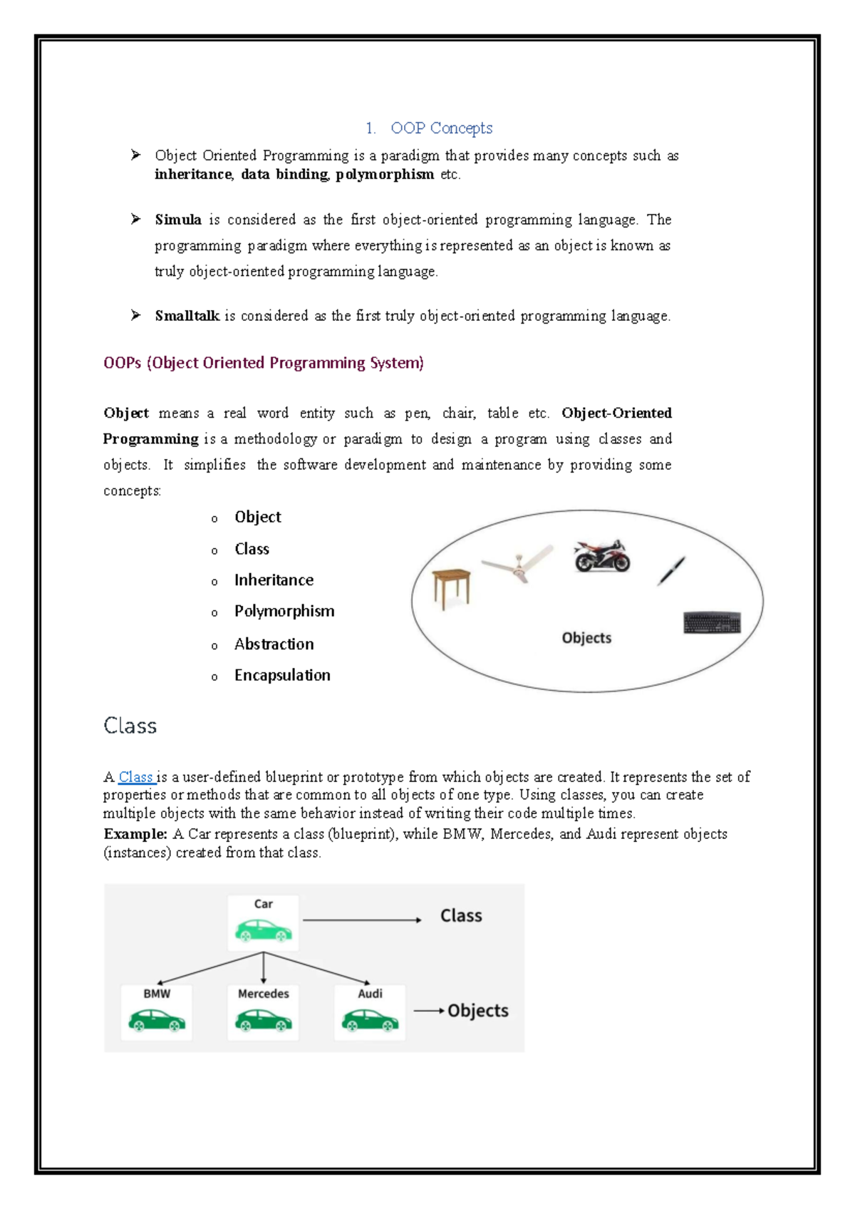 Java OOP Concepts and Programming Fundamentals (CS101) - Studocu