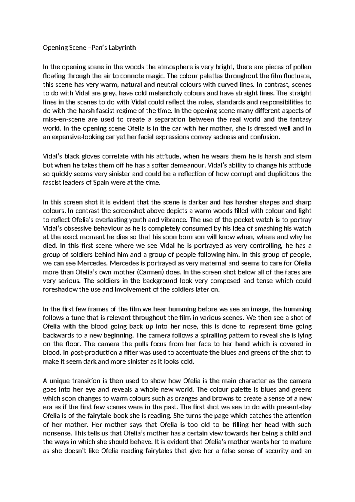 Film Studies: Analyzing Gender Representation in Pan's Labyrinth (P3 ...