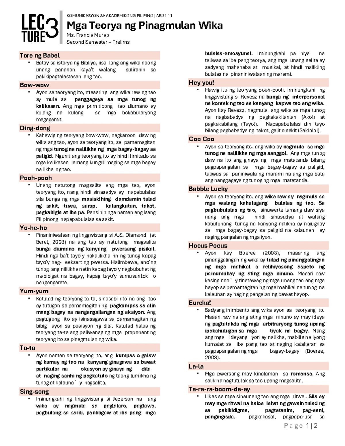 Kakayahang Komunikatibo ng mga Pilipino: Aralin 2 (Komunikasyon) - Studocu