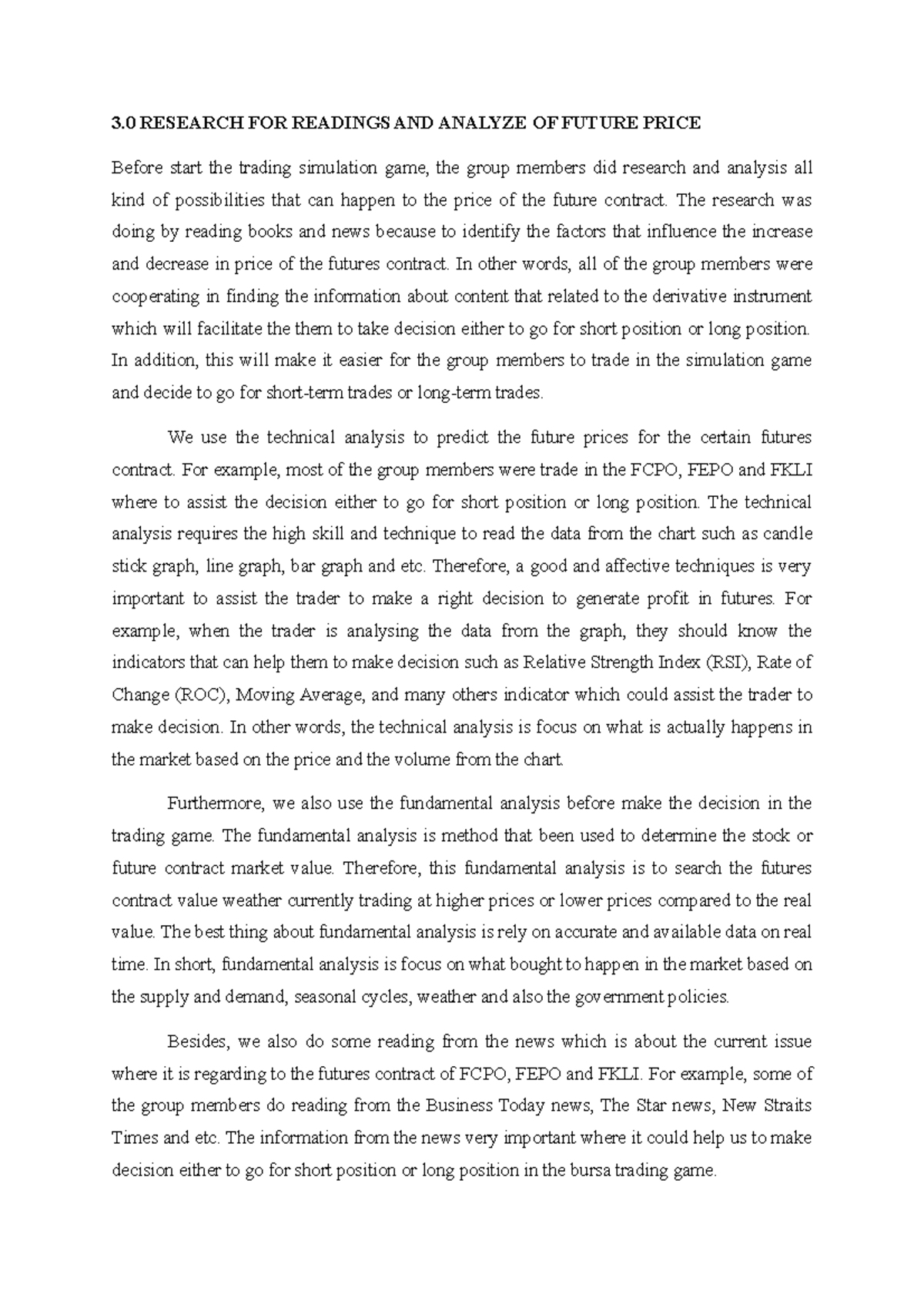 Fin645 tuto - tutorial fin 645 - 3 RESEARCH FOR READINGS AND ANALYZE OF FUTURE PRICE Before ...