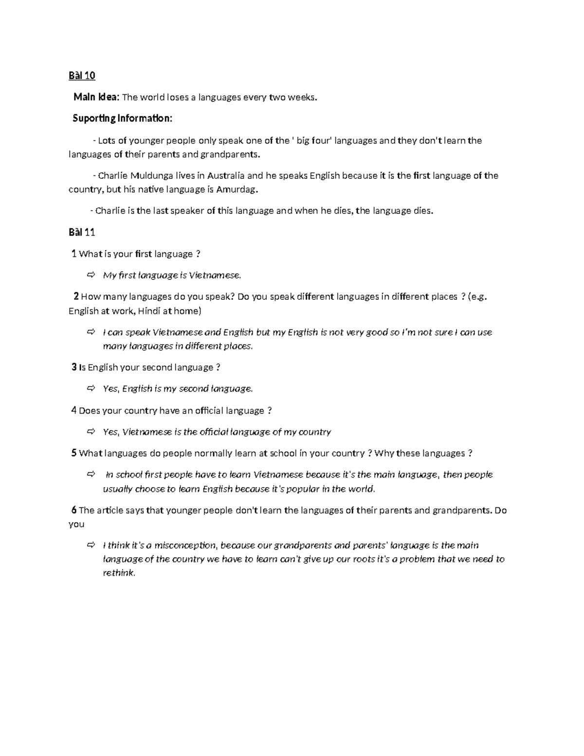 TACB3 Group 02 - Bài 10 & 11: Language Loss and Personal Language Use ...