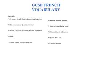 GCSE French Grade 9 structures - THE SUBJUNCTIVE Il faut que j’(y ...