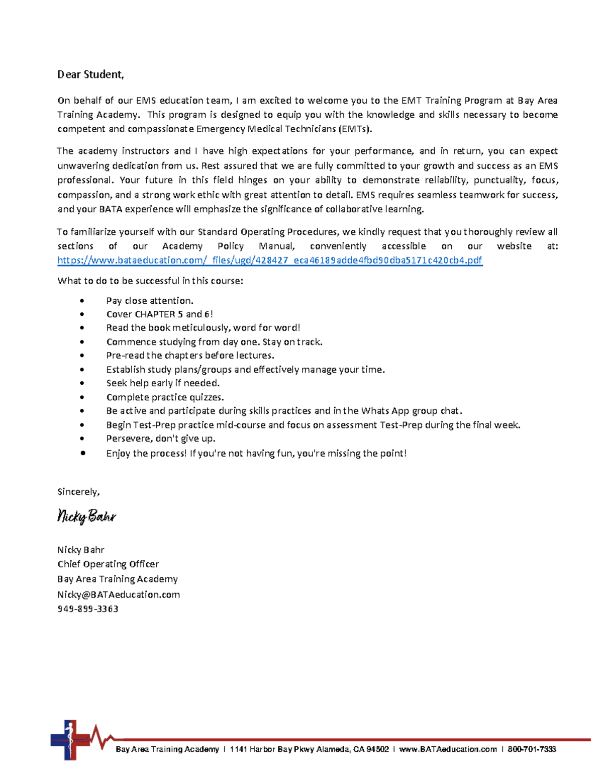 EMT 179AL Course Syllabus: Essential Guide for EMT Training at BATA ...