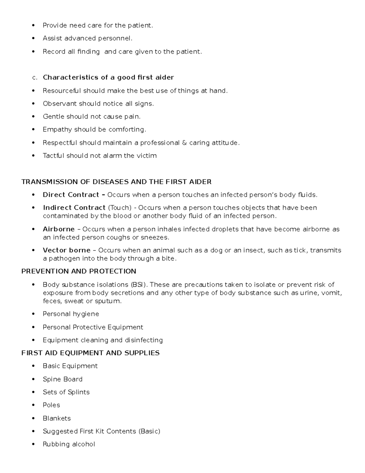 Studoco - Module 2 First Aid - page 4 - Provide need care for the ...