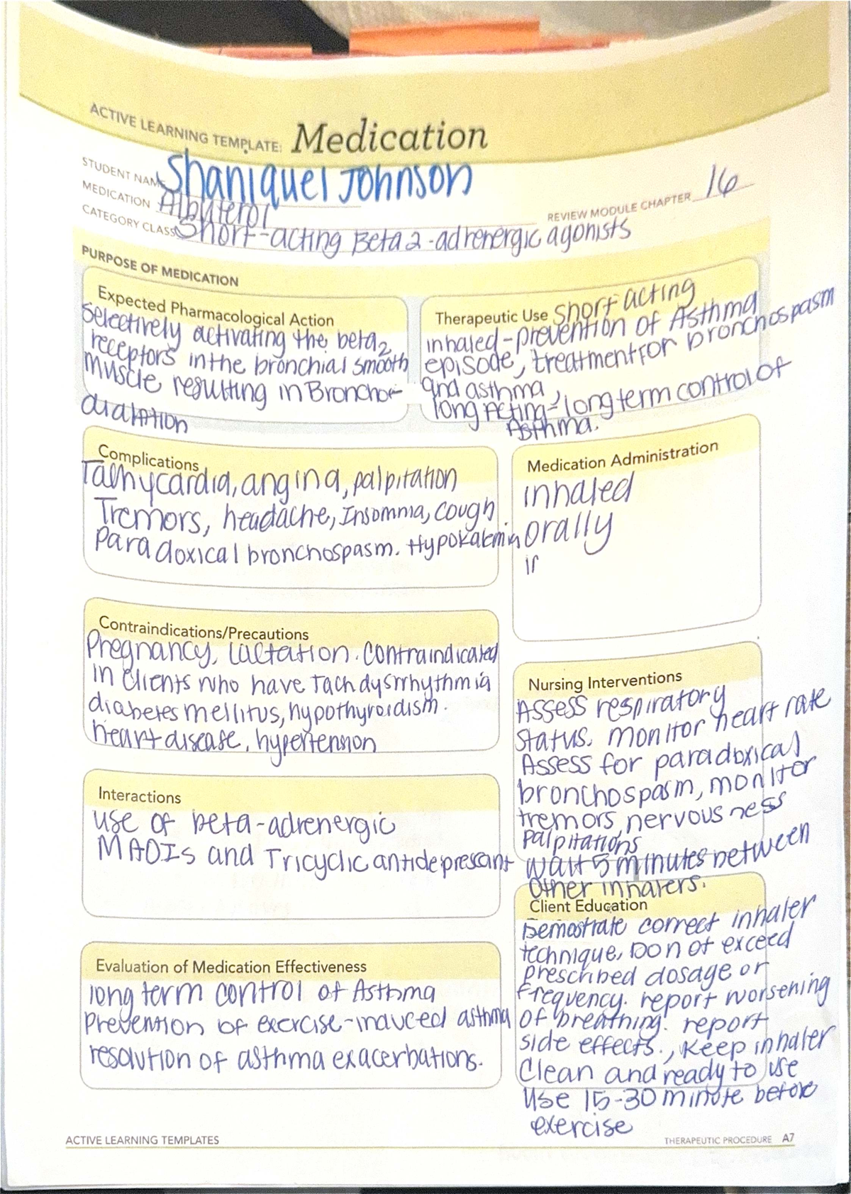Active Learning Template: Medication Review for Nursing Students (A7 ...
