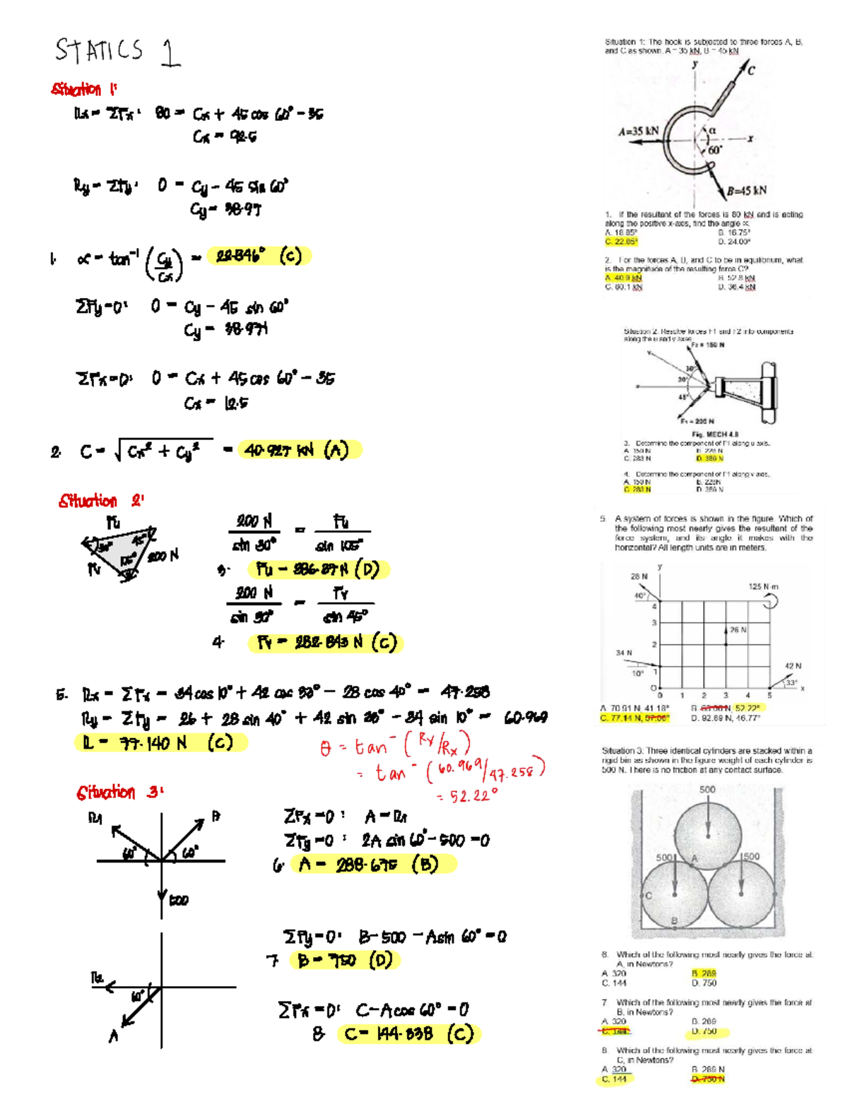 [CECE 0103] Weekly Assessment 11 - Statics Analysis and Solutions - Studocu