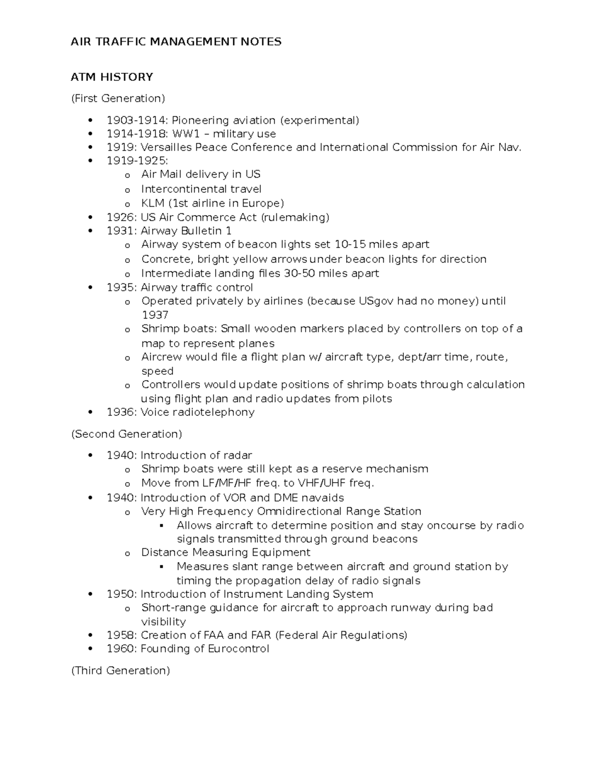 ATM History Summary Notes (2023-2024) - Studeersnel