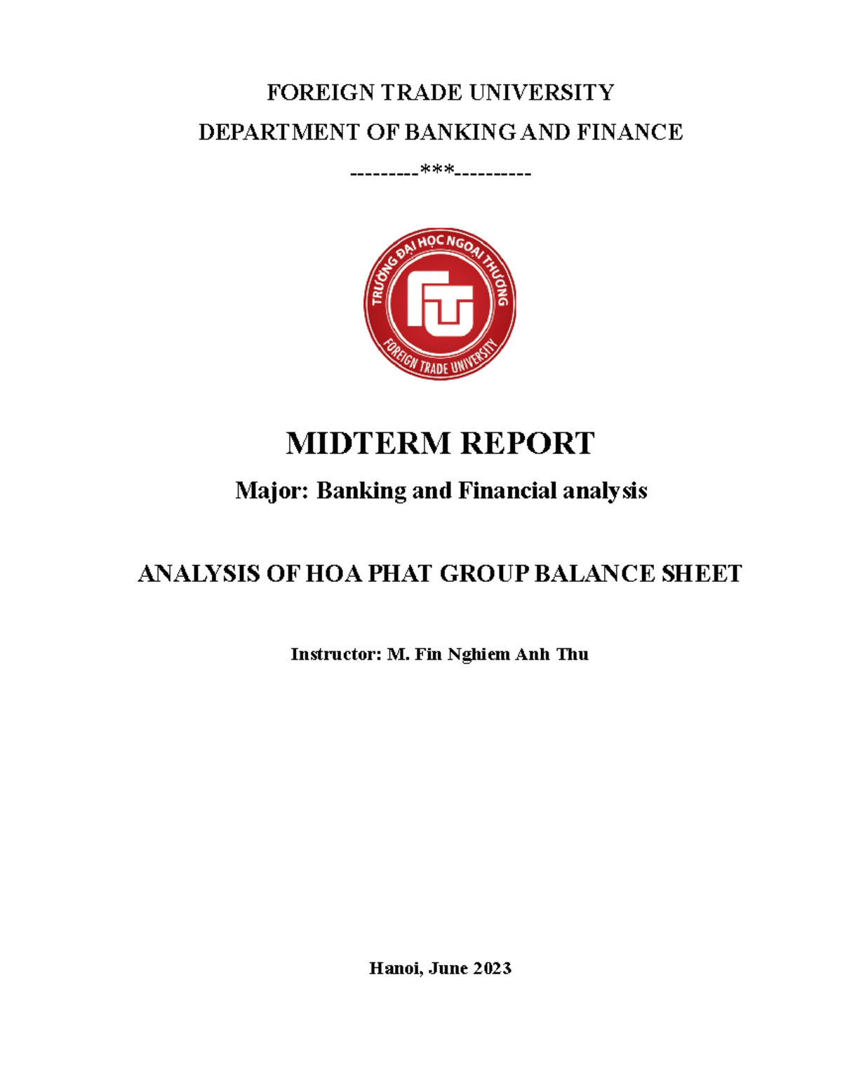 HPG 2023 Midterm Report: Analysis of Financial Statements - Studocu
