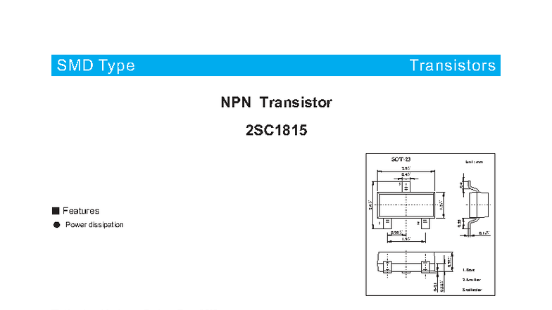 2SC1815 NPN Transistor Specifications and Characteristics - Studocu