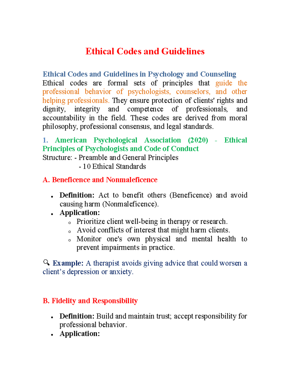Ethical Codes and Guidelines in Psychology: Key Principles and ...