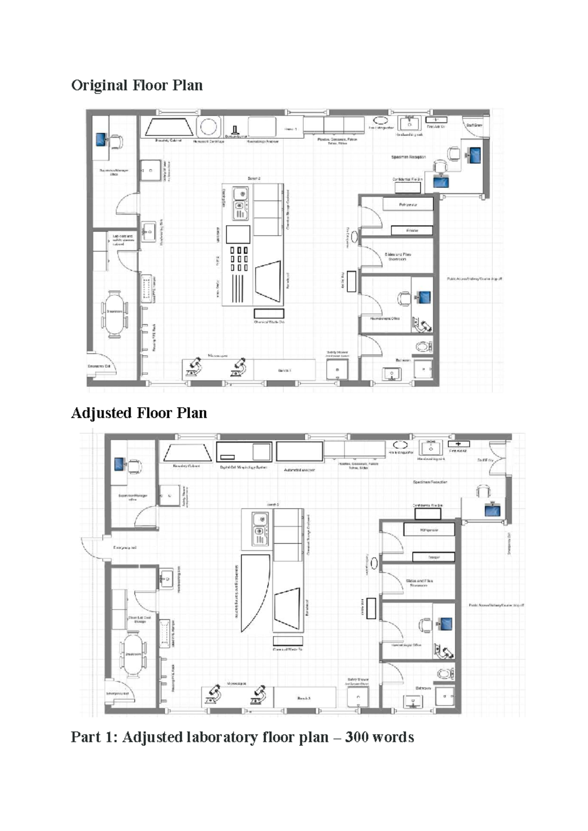 Adjusted Laboratory Floor Plan & Risk Management Protocols - Studocu