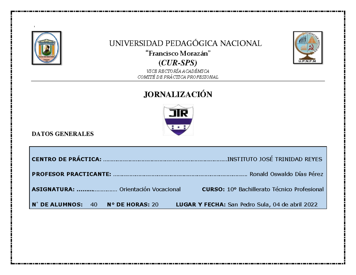 Ronald Perez - Jornalización - UNIVERSIDAD PEDAG”GICA NACIONAL