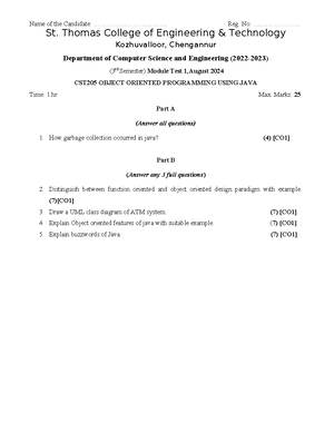 Imp questions - CST-466 DATA MINING Important Questions Module 1 Module 2 Module 3 1. How is ...