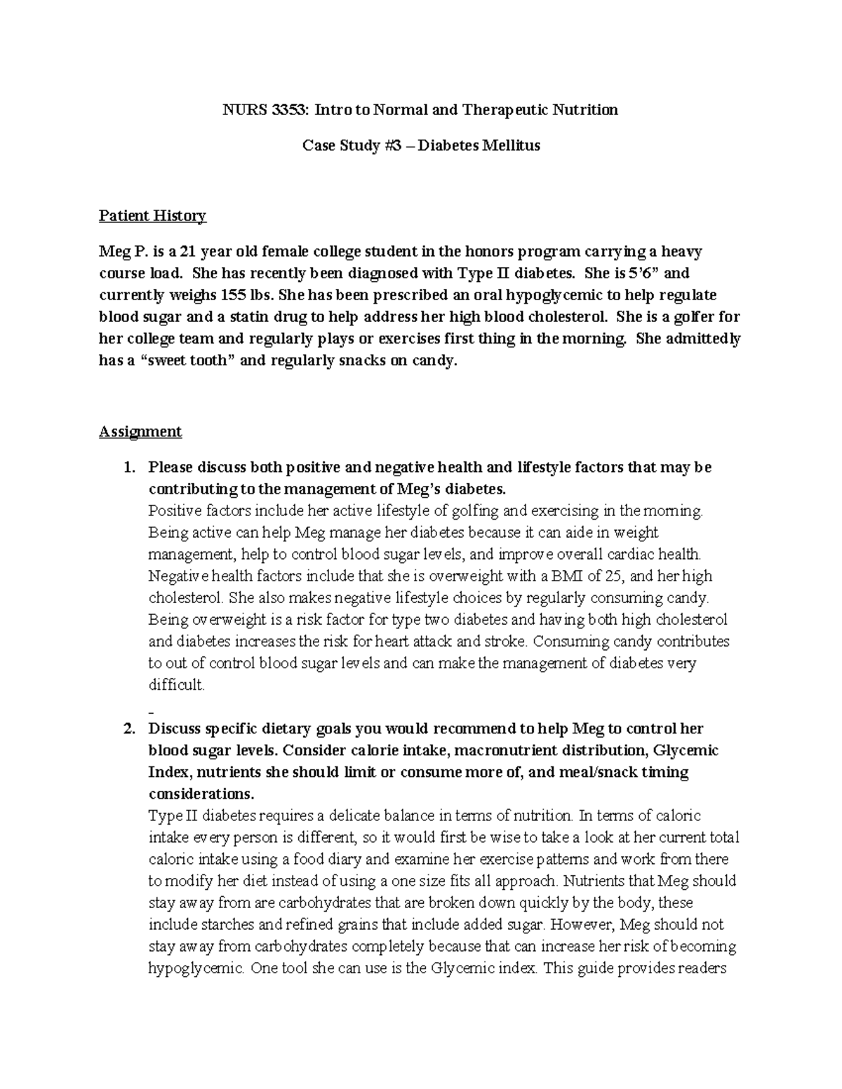 NURS 3353 Case Study ^N3 - NURS 3353: Intro to Normal and Therapeutic ...