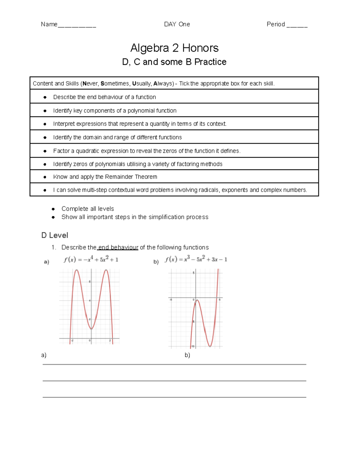 Polynomials Practice Test - Name___________ DAY One Period ...