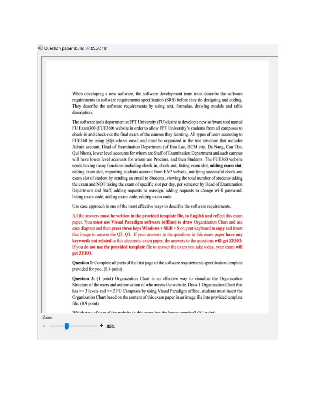 FUE360 Exam Paper Analysis and Use Case Development for FU - Studocu