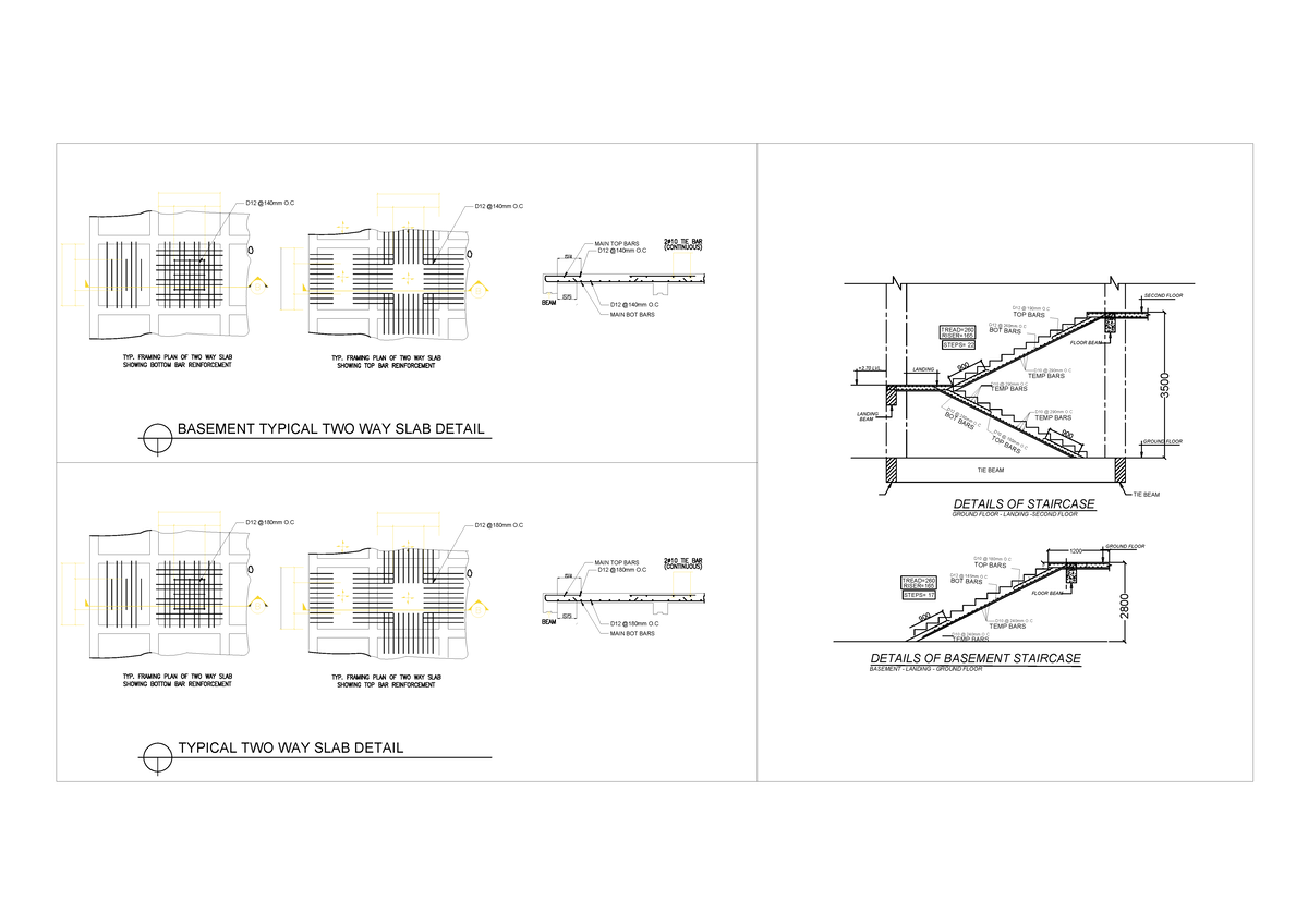 D12 & D10 Slab and Staircase Details - Structural Design Notes - Studocu