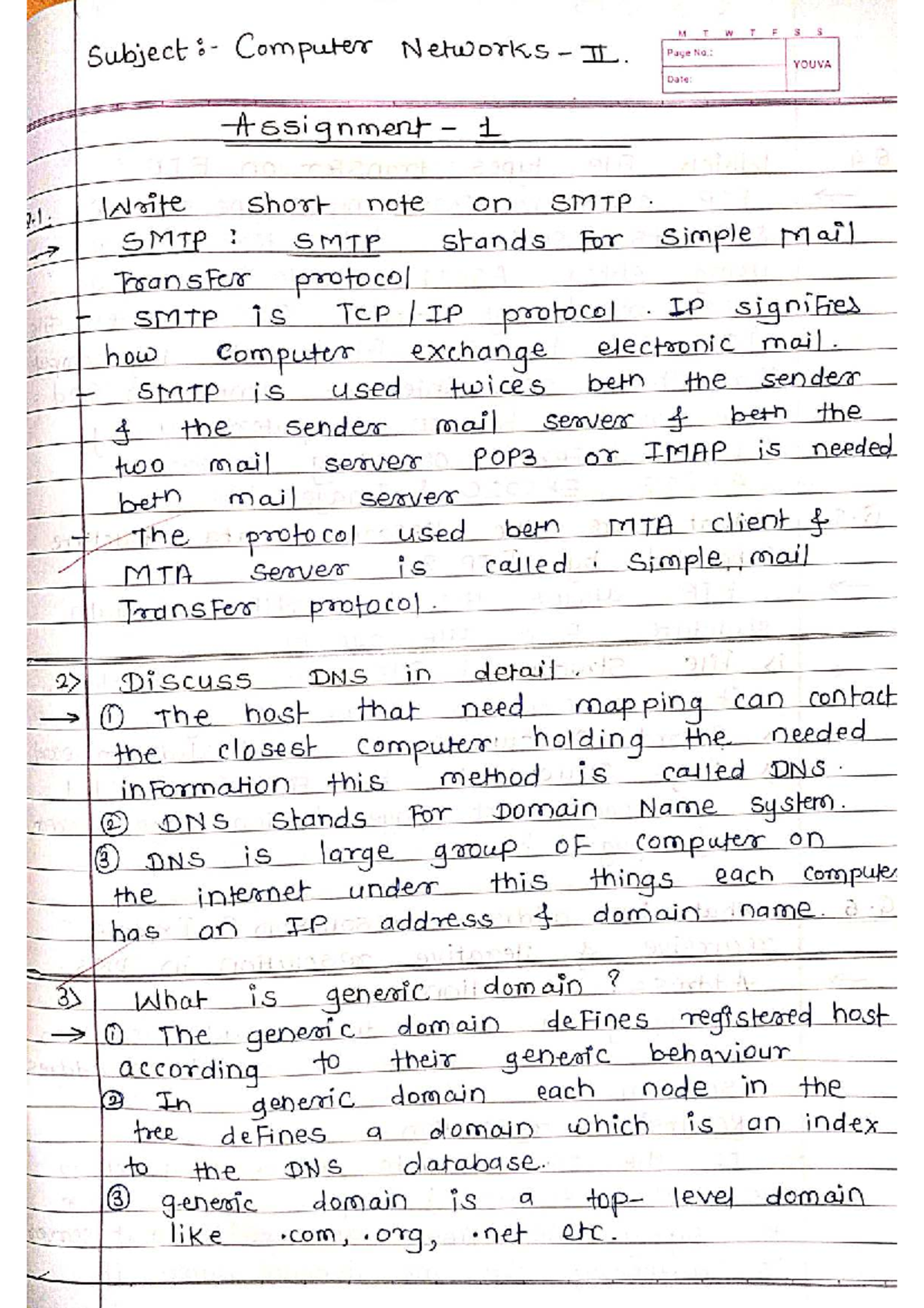 Computer Networks II: SMTP, DNS, FTP, and Multimedia Overview - Studocu
