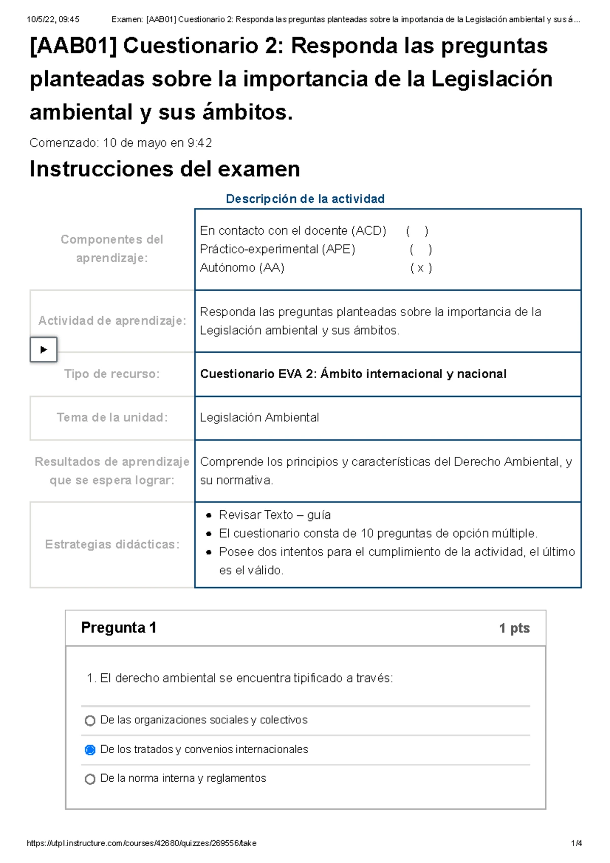Cuestionario 1 - materia - [AAB02] Cuestionario: Examine la importancia del mapeo de actores ...