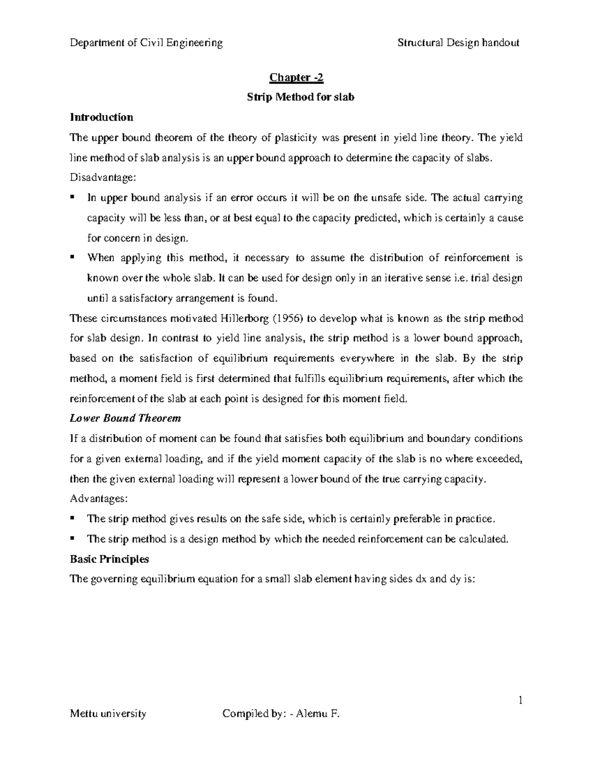 Chapter 2 - Strip Method for Slab Analysis in Civil Engineering - Studocu