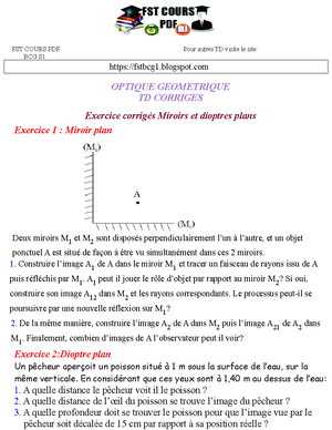 Résumé optique géométrique S2 - Optique Géométrique - Studocu